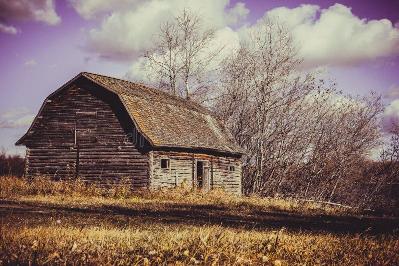 Rustic Barn O the Rural Prairies Stock Image - Image of backgrounds ...