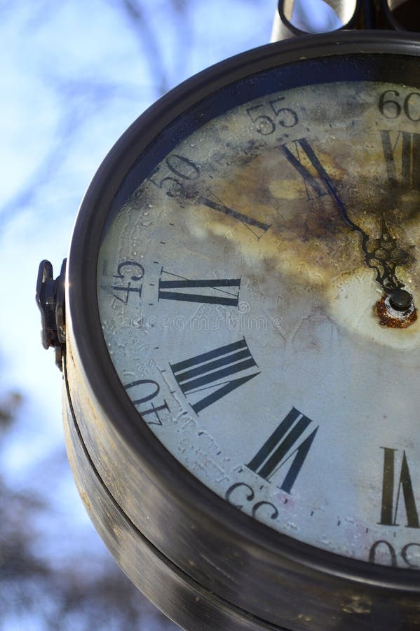 Very Old and Rusty Street Clock Stock Image - Image of retro, stylish ...