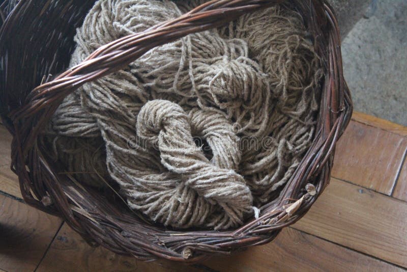 Very Old Sheep Wool for Spinning and Make Garments Stock Image - Image ...