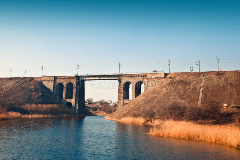 Very Old Stone Bridge Over the River Stock Photo - Image of building ...