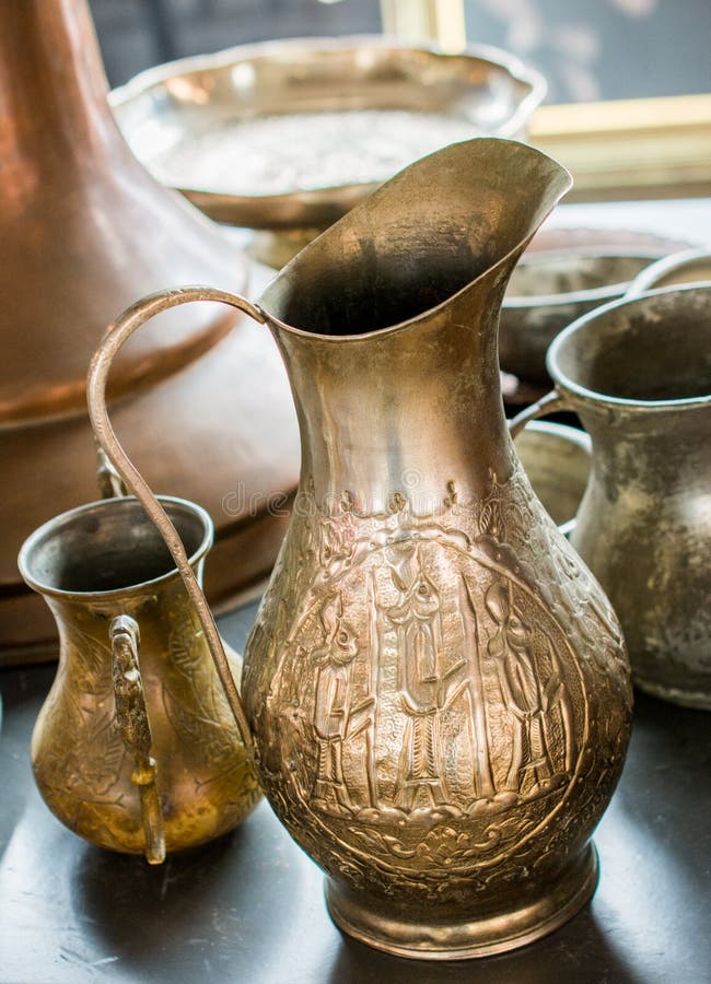 Very Old Style Metal Ewer Water Jar Stock Photo - Image of ottoman ...