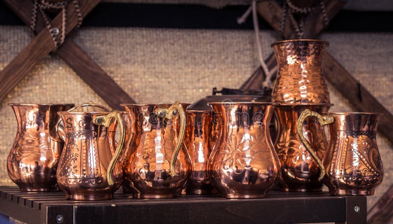 Very Old Style Metal Ewer Water Jar Stock Photo - Image of handle ...