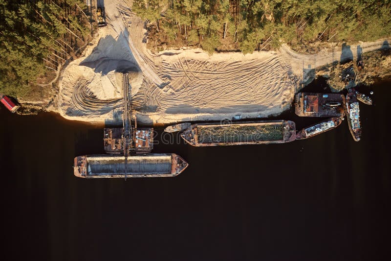 Very Old Timber Transport Barge Stock Image - Image of mast, fiveyear ...