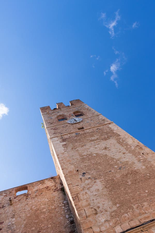 Very Old Tower in in Small Spanish Town Stock Photo - Image of ...
