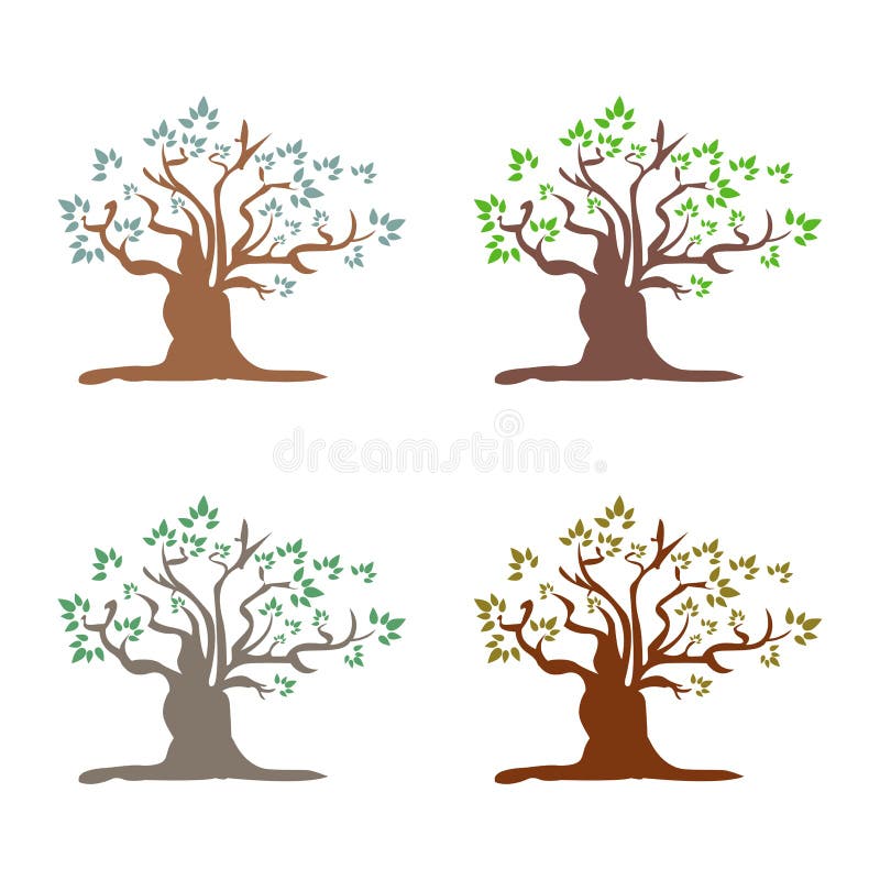 Very Old Tree, Generation Tree, Vector Illustration Stock Vector ...