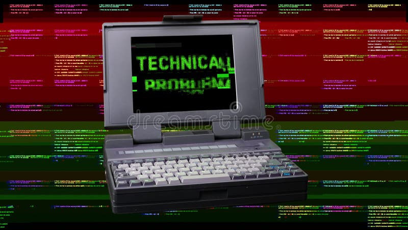 Vintage Laptop with Technical Problem Stock Footage - Video of tech ...