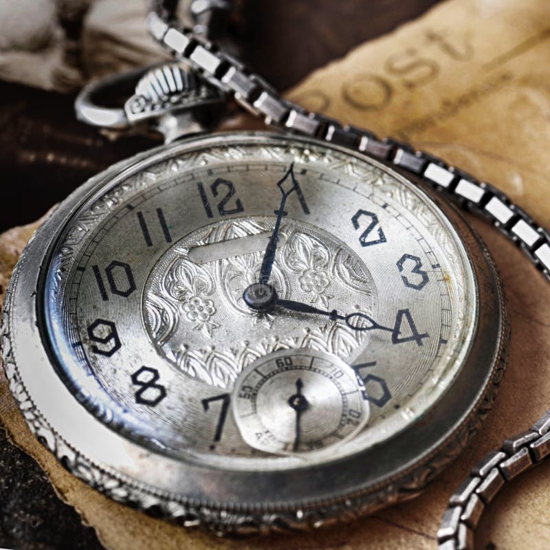 Very Old Watch on Post Card and Photo Stock Image - Image of family ...