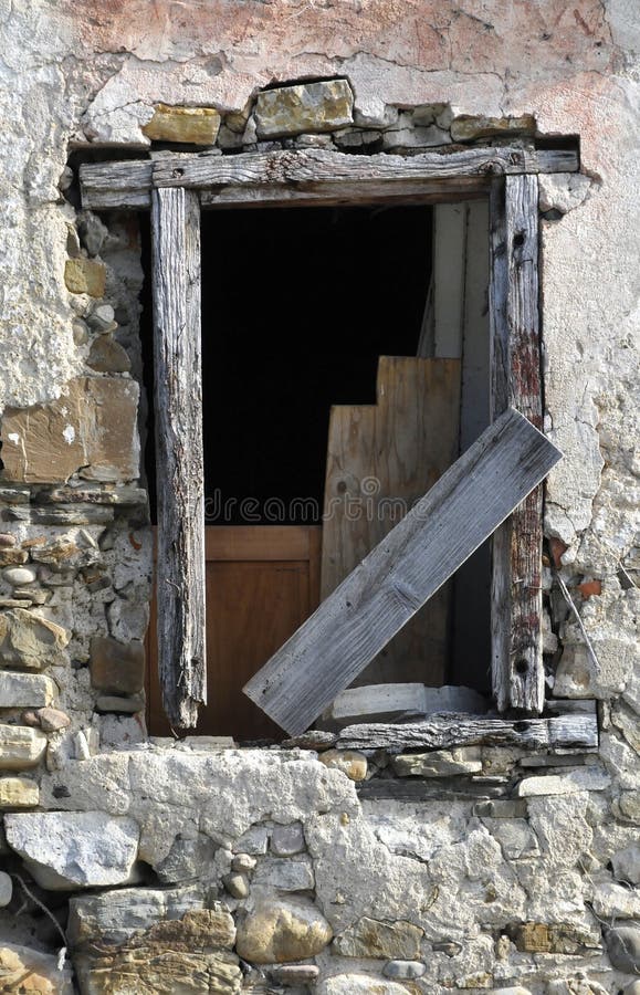 Very Old Window on a Very Old Wall Stock Image - Image of window, wall ...