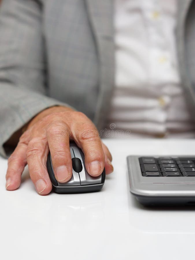 Very Old Woman Typing Keyboard Using Mouse Stock Photos - Free ...
