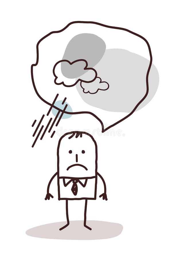 Very Pessimistic Cartoon Man Stock Vector - Illustration of black ...