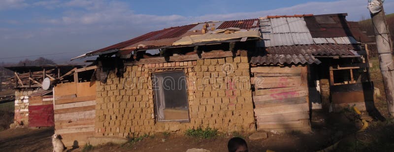 Very Poor Gypsy House in Slovakia Stock Image - Image of countryside ...