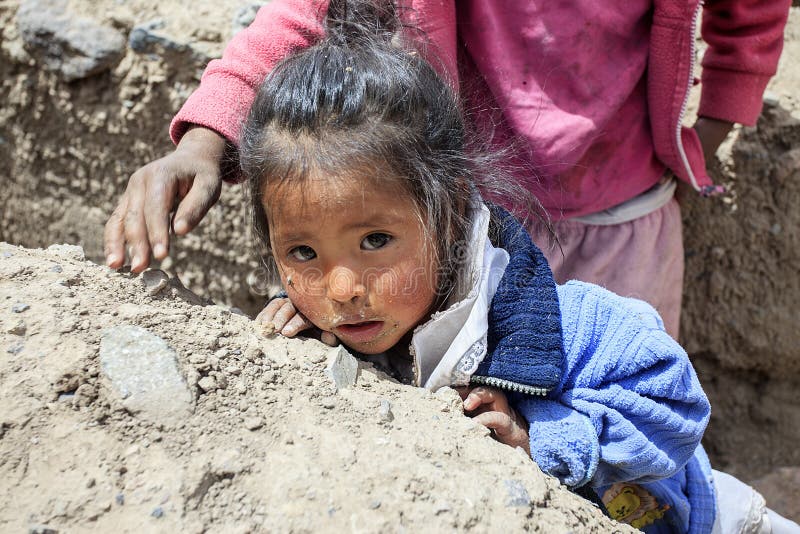 Very Poor Peruvian Children Playing Happily Editorial Photo - Image of ...