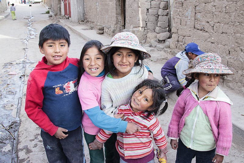 Very Poor Peruvian Children Playing Happily Editorial Image - Image of ...