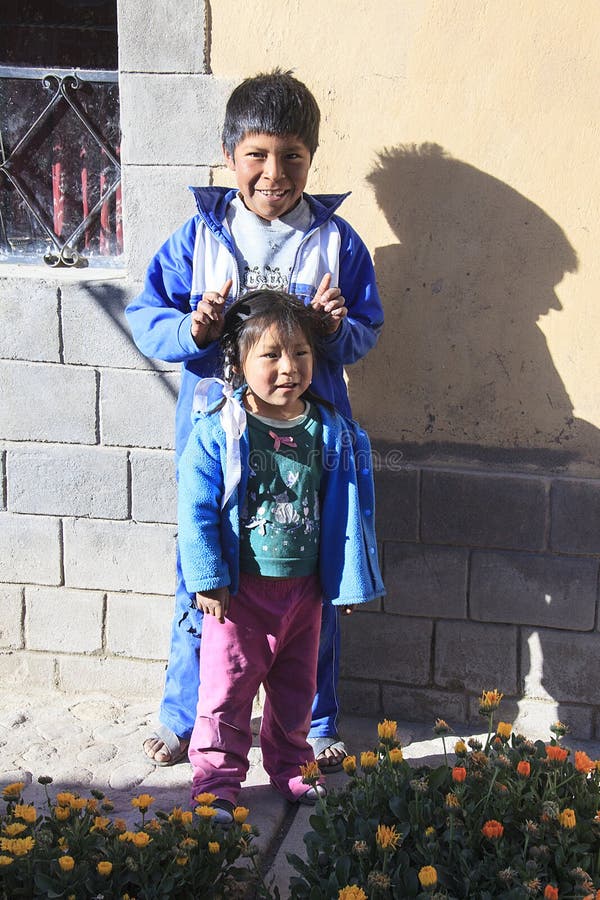 Very Poor Peruvian Children Playing Happily Editorial Image - Image of ...