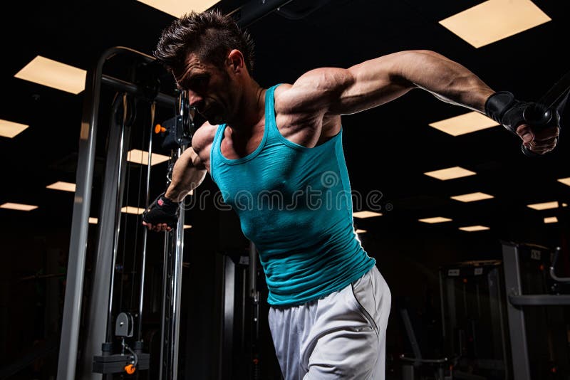 Very Power Athletic Guy Bodybuilder Stock Image - Image of execute ...