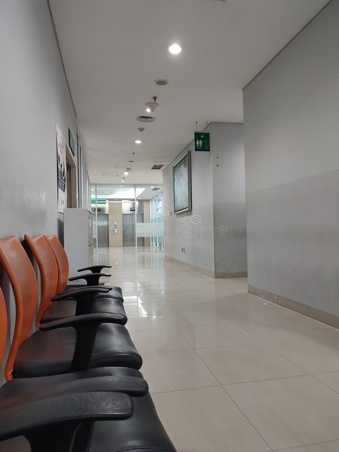Quiet Hospital Corridor stock image. Image of health - 277994821