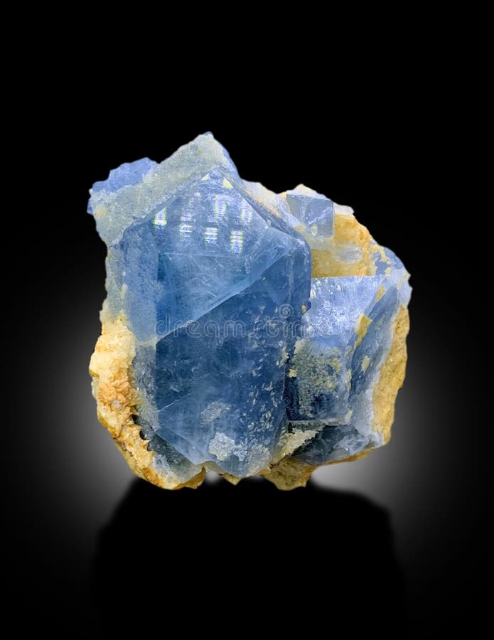 Blue Celestine with Calcite Matrix Mineral Specimen from Afghanistan ...