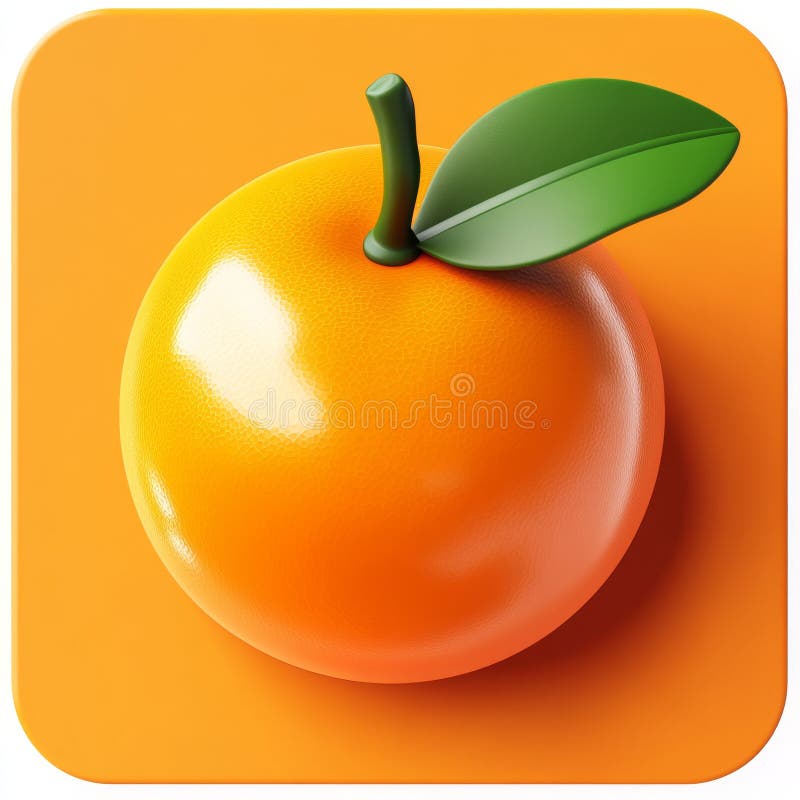 A Very Realistic 3D Representation of a Bright Orange Fruit with an ...