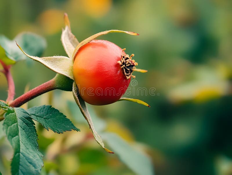 A very red rose hip stock illustration. Illustration of berry - 336285148