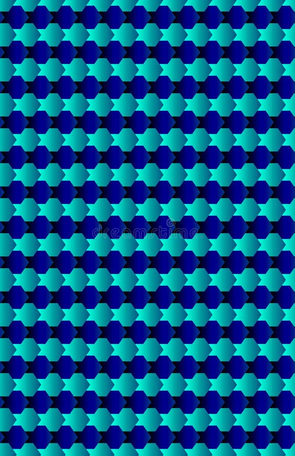 A Blue and Cyan Hexagon Pattern. Stock Illustration - Illustration of ...