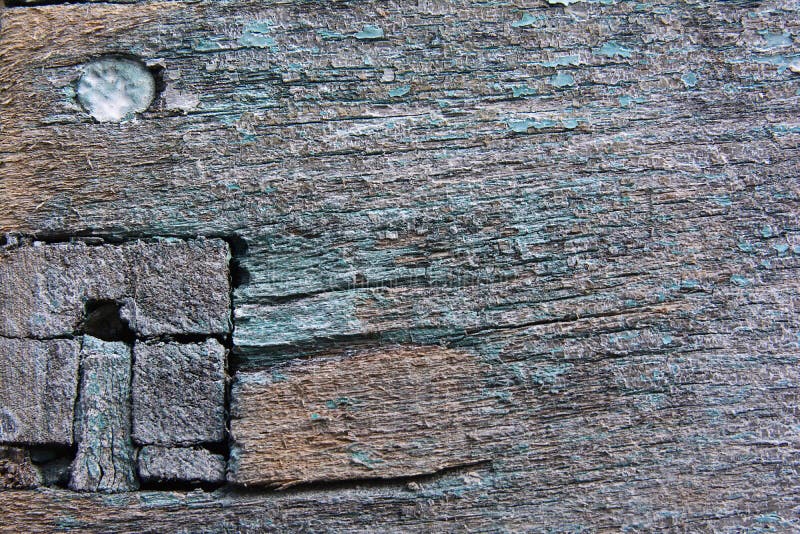 Tack and a Blend of Two Wooden Boards, Close-ap Stock Photo - Image of ...