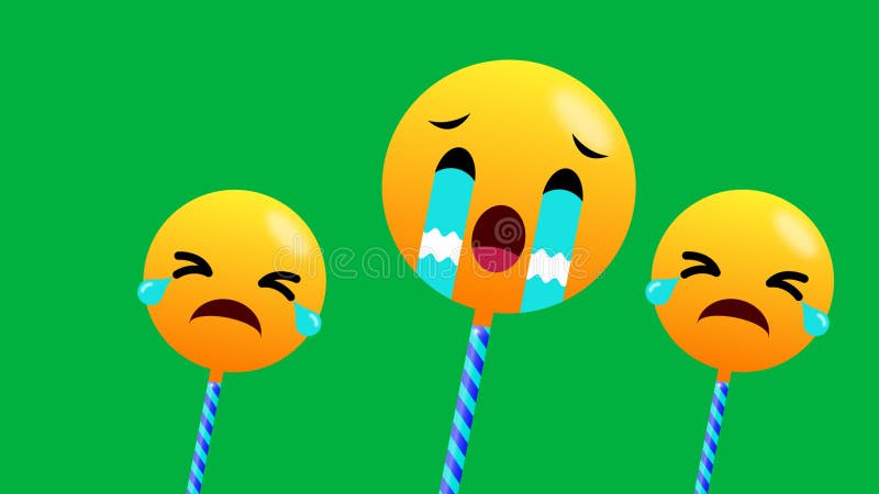 Very Sad and Crying Expression Emoji Stick Isolated Stock Illustration ...