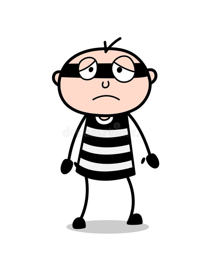 Very Sad Robber Face Expression Stock Illustration - Illustration of male, burglar: 103171670