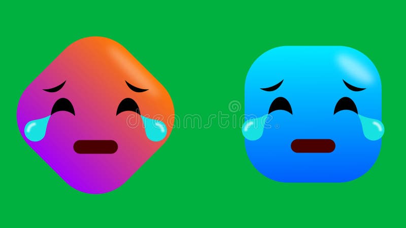 Very Sad and Unhappy Emoji in Different Gradient Colour Stock ...