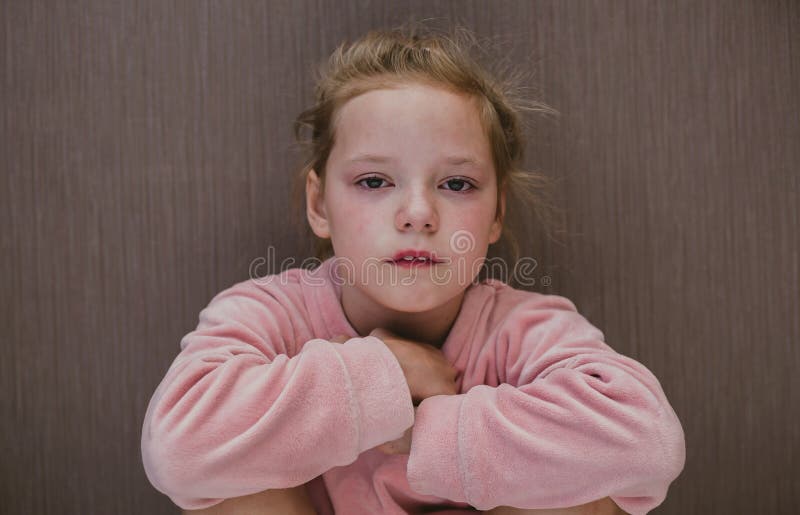 Sad upset child with tears stock photo. Image of stress - 209260922