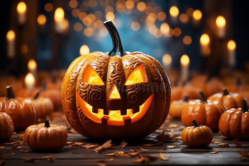 Very Scary Pumpkin, AI Generated Stock Illustration - Illustration of ...