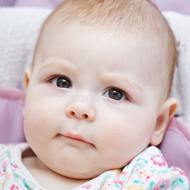 Serious Baby in Field stock image. Image of country, toddler - 31523967