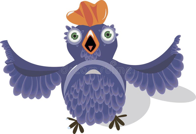 Very silly blue bird stock vector. Illustration of orange - 26803595