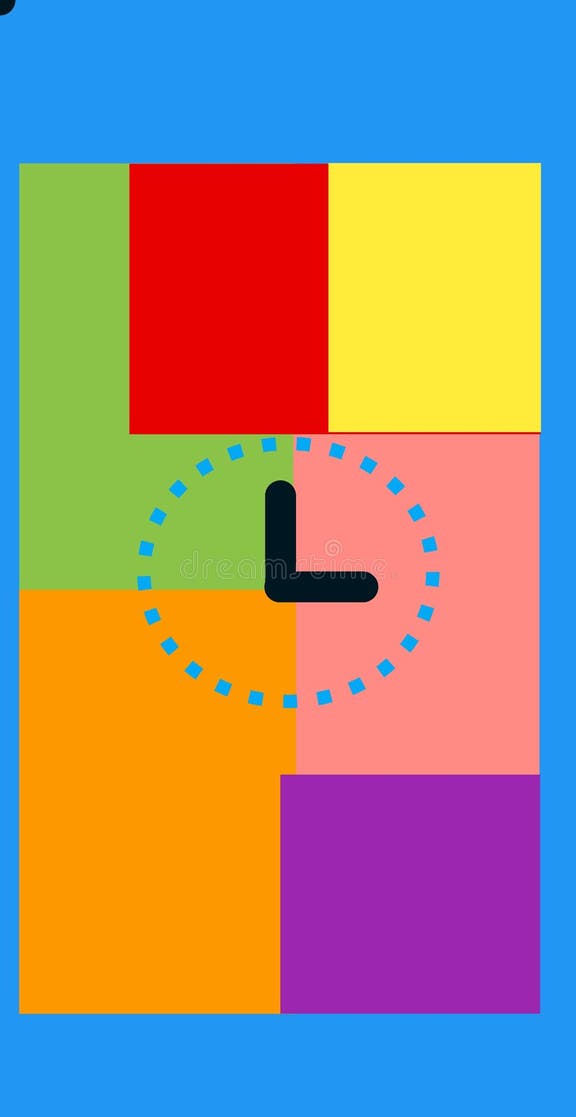 Very Simple Hand Draeing Clock in the Multi Coloured Background Stock ...