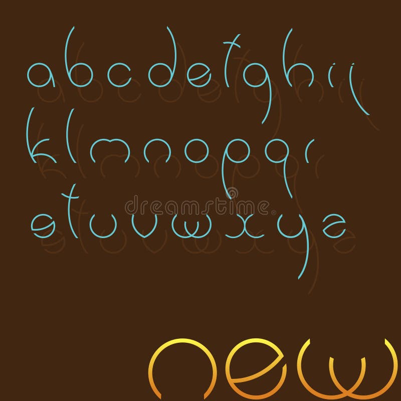 Very simple round font. stock vector. Illustration of yellow - 11765231