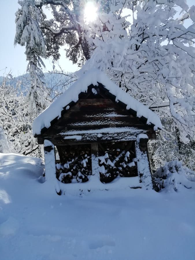 A Very Small Hut To Keep Woods in a Village at Manali Stock Photo ...