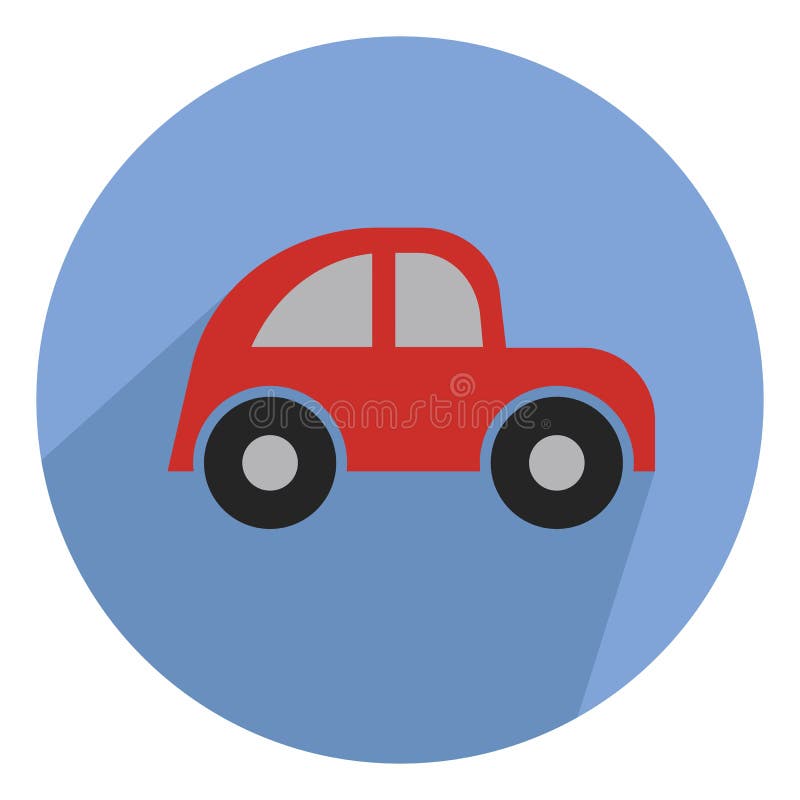 Very small red car, icon stock vector. Illustration of travel - 259783479