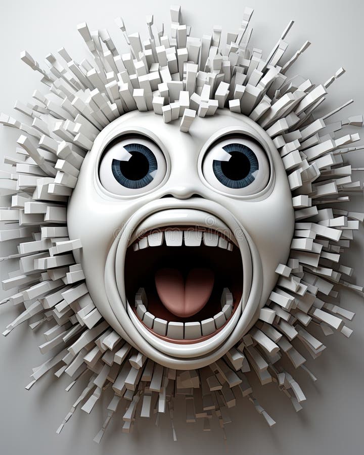 A Very Strange Looking Face with a Big Smile on it S Face. Generative ...