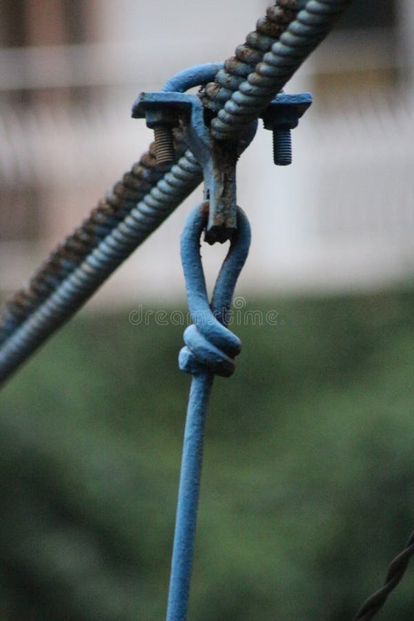 Very Strong Blue Rope Bridge Stock Image - Image of blue, rope: 267777395