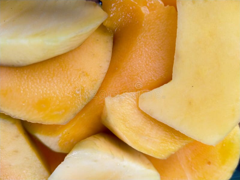 Very sweet cut mango stock image. Image of sweet, knife - 263150183