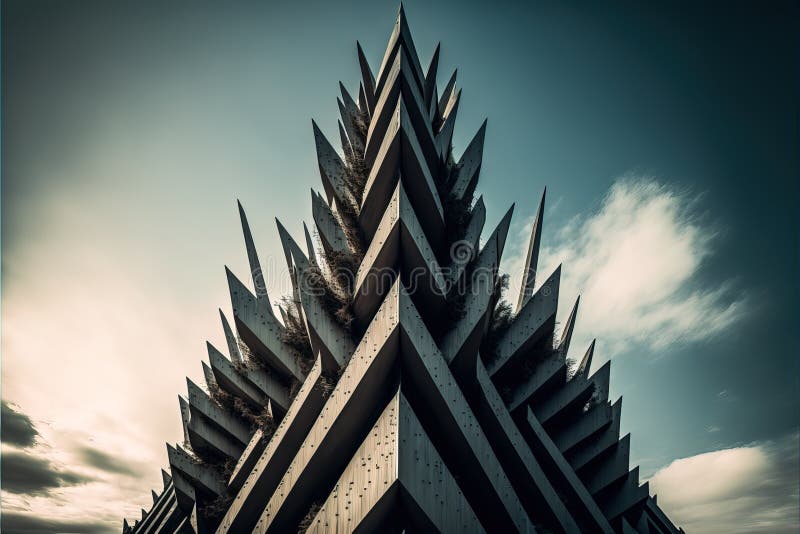 A Very Tall Building with a Very Large Triangle on Top of it S Side and ...