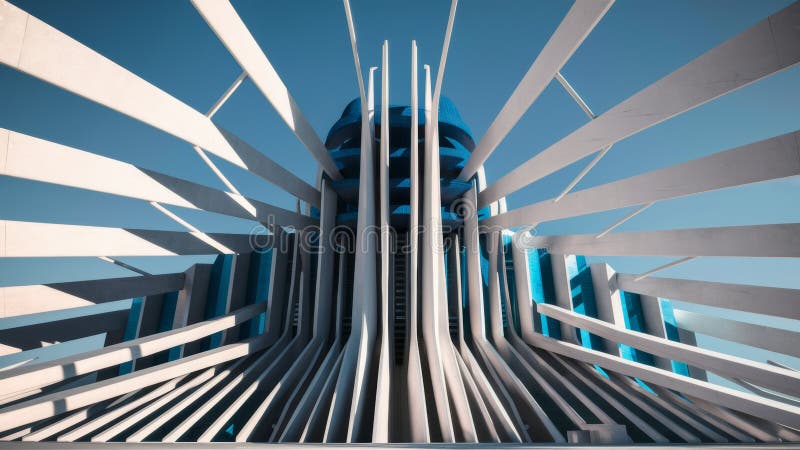 A Very Tall Building with a Lot of White Lines on it, AI Stock Photo ...