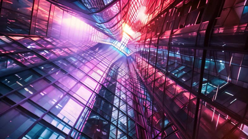 A Very Tall Building Made Of Metal And Glass Filled With Many Windows A Towering Structure Of