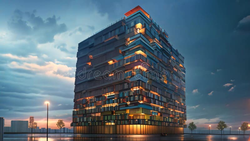 A Very Tall Building with a Multitude of Windows, Resembling a Stack of ...