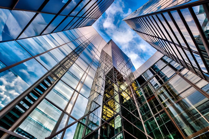 A Very Tall Glass Skyscraper Stock Illustration - Illustration of ...