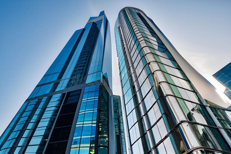 A Very Tall Glass Skyscraper Stock Illustration - Illustration of ...