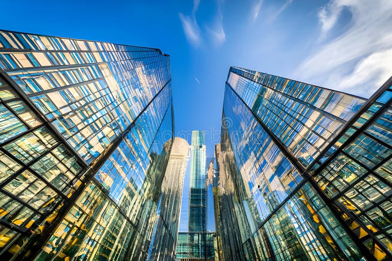 A Very Tall Glass Skyscraper Stock Illustration - Illustration of marina, modern: 307849007