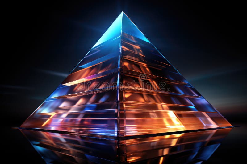 A Very Tall Pyramid with a Lot of Lights on it Stock Illustration ...