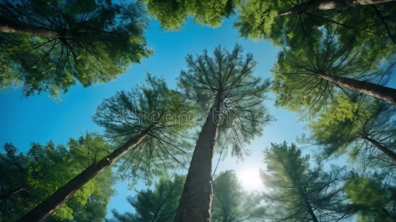 Very Tall Trees Seen from Below Stock Video - Video of green, leaf ...