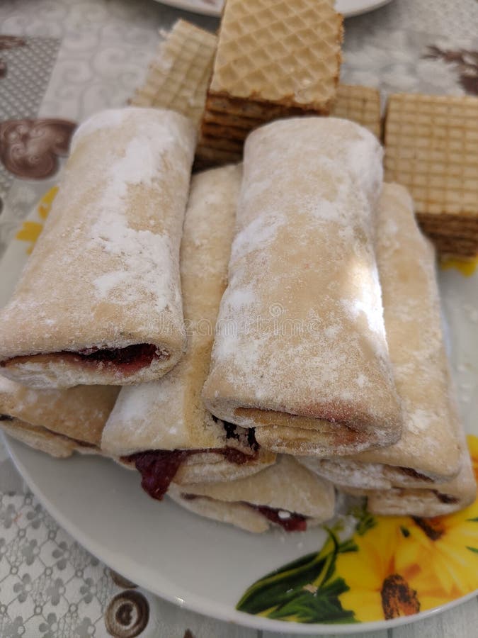 Very Tasty Sweet Things - Cakes and Waffles. Stock Image - Image of ...