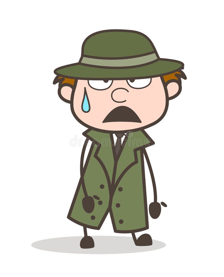 Very Tired Detective Expression Vector Illustration Stock Illustration ...